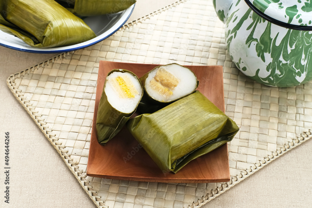 Nagasari is a traditional cake from Indonesia, made from rice flour ...