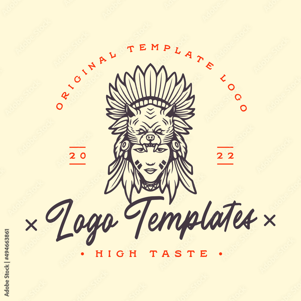 indian female character template logo. vector Stock Vector | Adobe Stock
