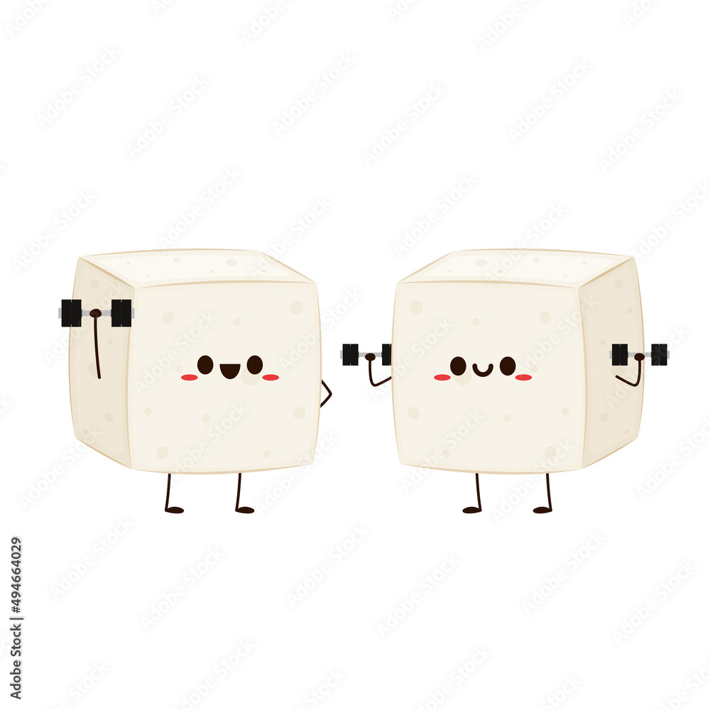 Cute tofu cartoon. Happy cute smiling funny tofu. character design ...