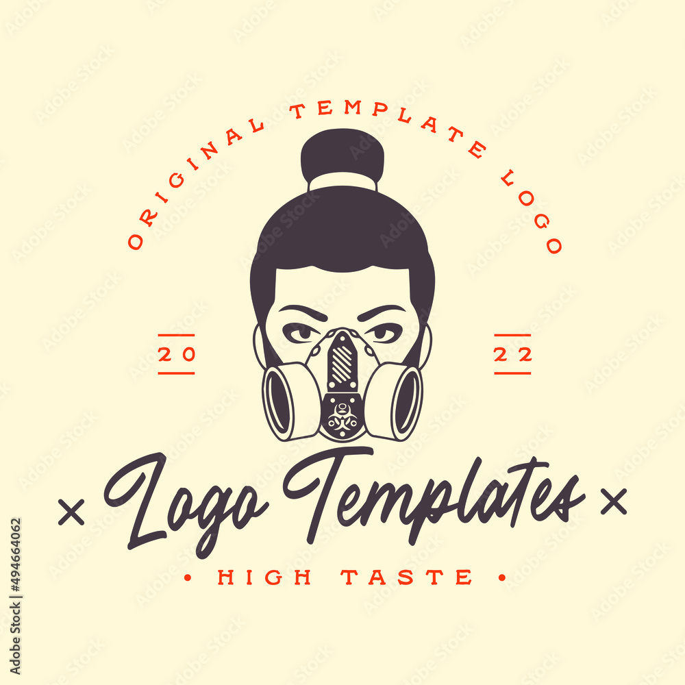 poison mask female character template logo. vector Stock Vector | Adobe ...