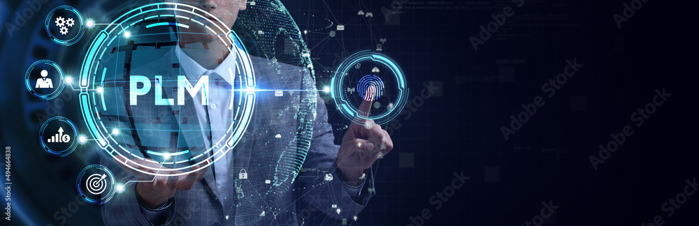 PLM Product lifecycle management system technology concept. Technology ...