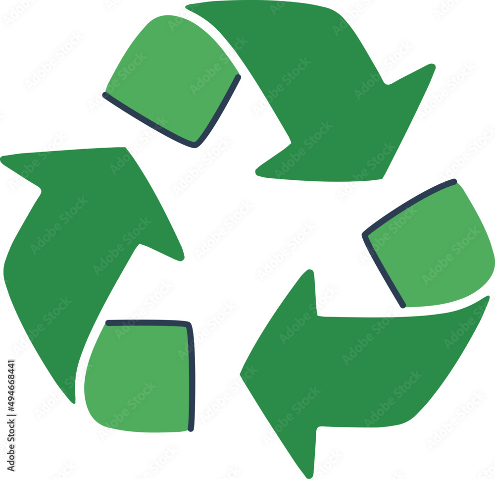 Recycling Icon Cartoon Illustration Stock Vector | Adobe Stock