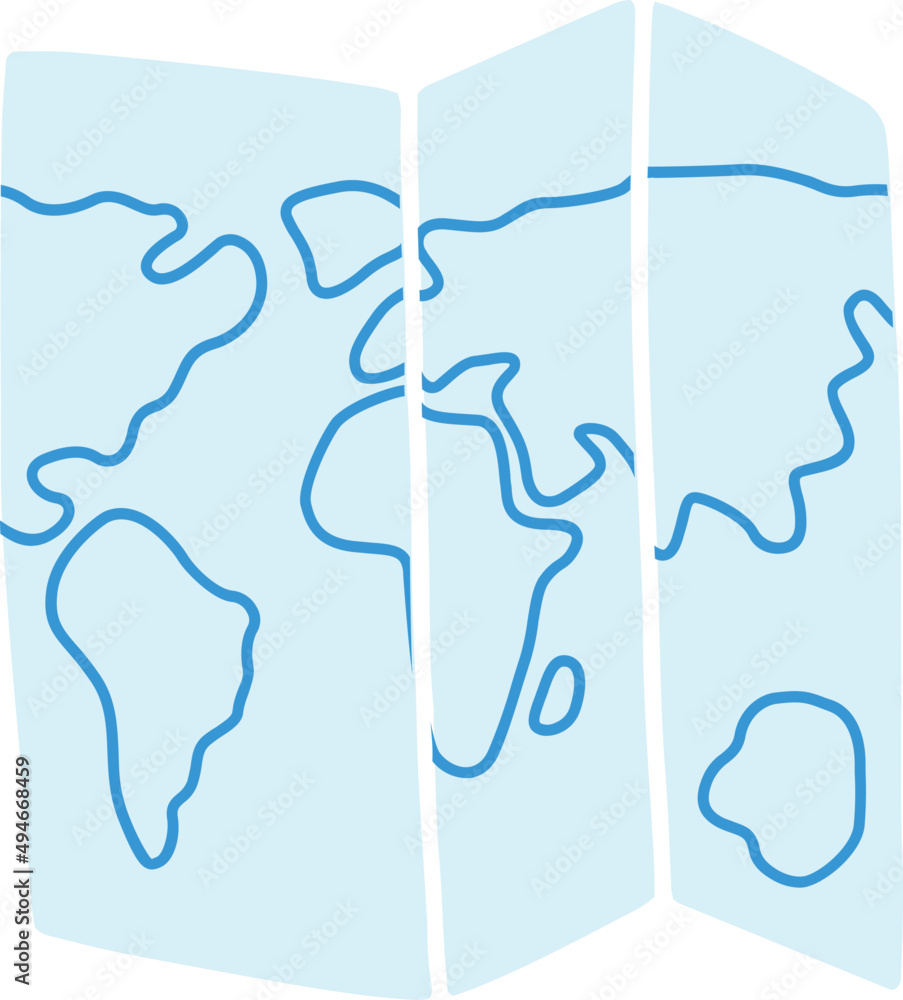 Map Colored Cartoon Illustration Stock Vector | Adobe Stock