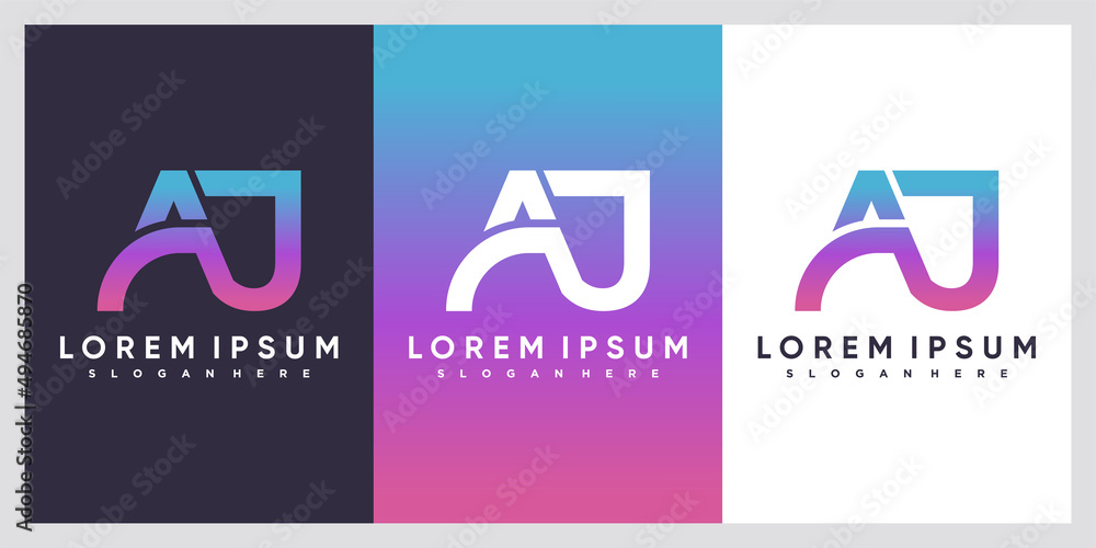 Initial AJ logo design with creative modern concept Stock Vector ...