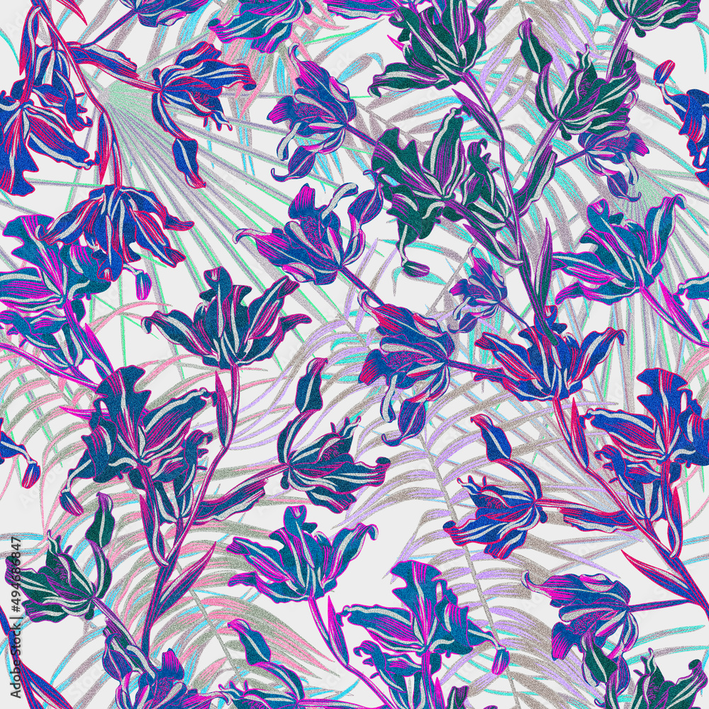 Very Per colors seamless tropical patterns stylish bright ultraviolet ...