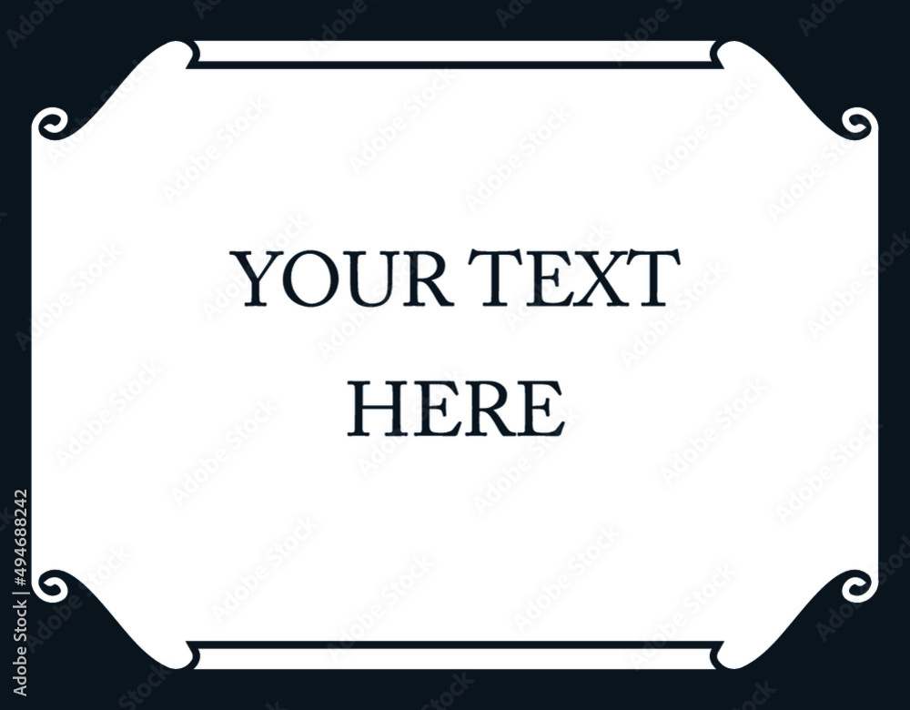 Border frame. Vector frame in the shape of parchment scroll isolated on ...
