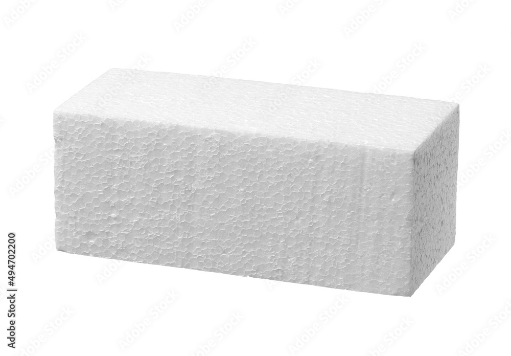Styrofoam cube (with clipping path) isolated on white background Stock ...