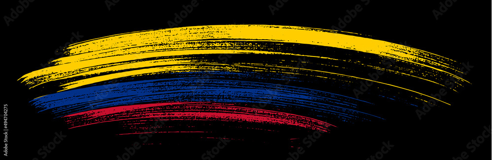 Colombia flag with brush paint textured isolated on png or transparent ...