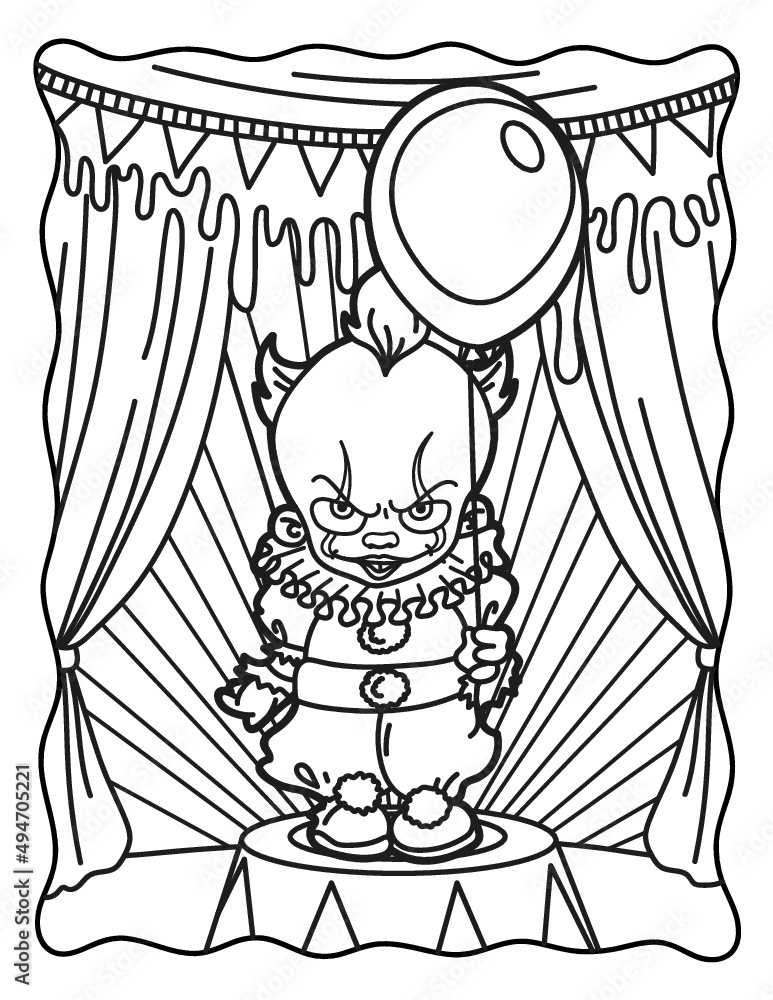 Halloween Clown Coloring Pages