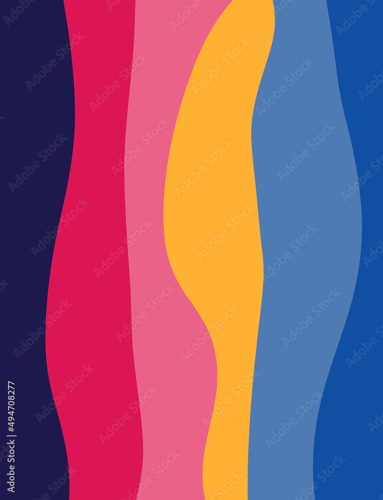 Vertical background with abstract waves in bright colors. Vector ...