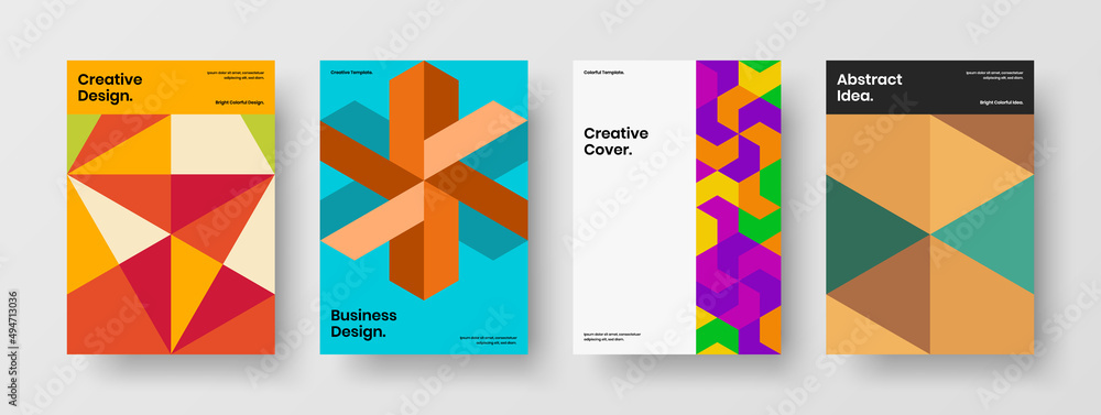 Colorful geometric pattern pamphlet concept collection. Premium ...