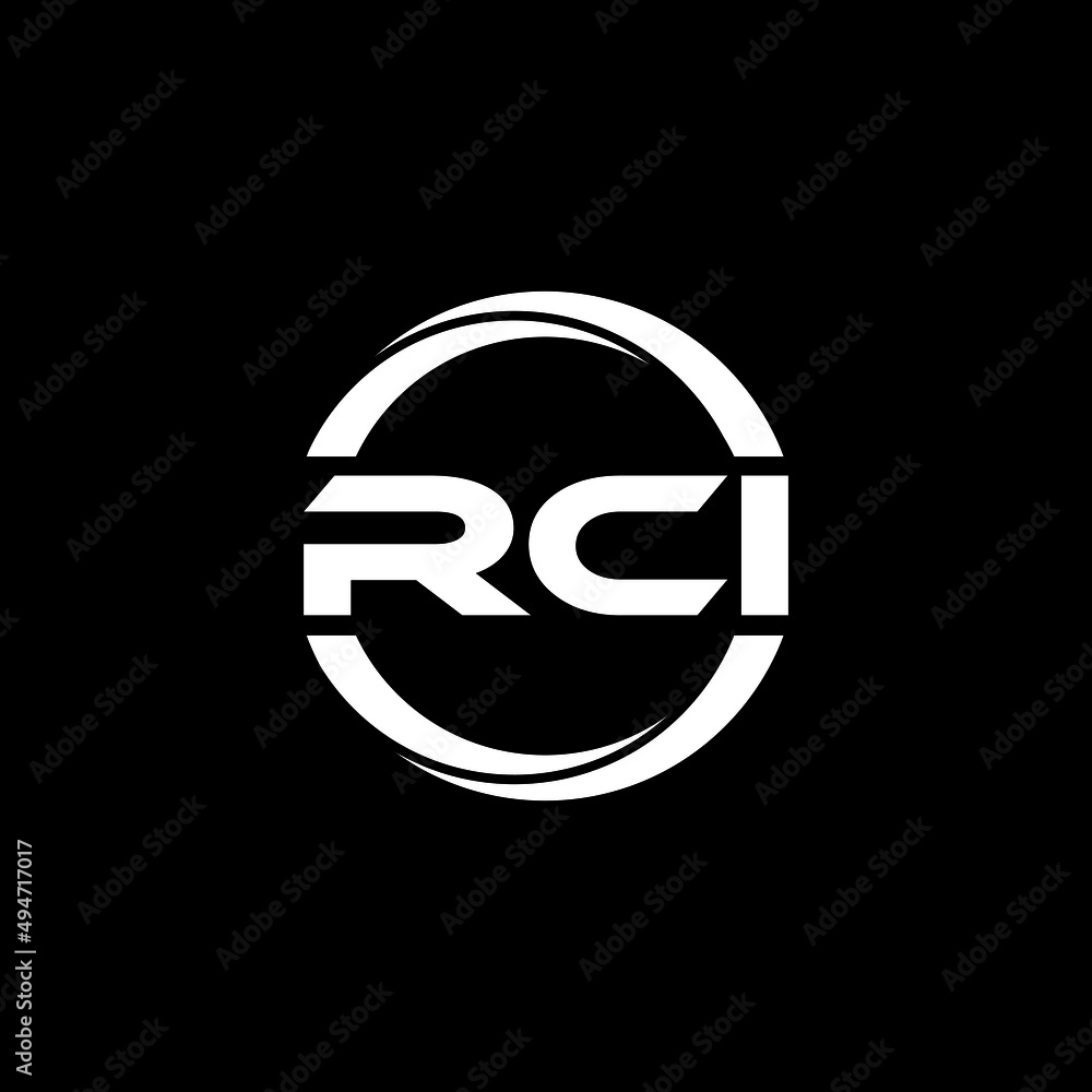 RCI letter logo design with black background in illustrator, vector ...