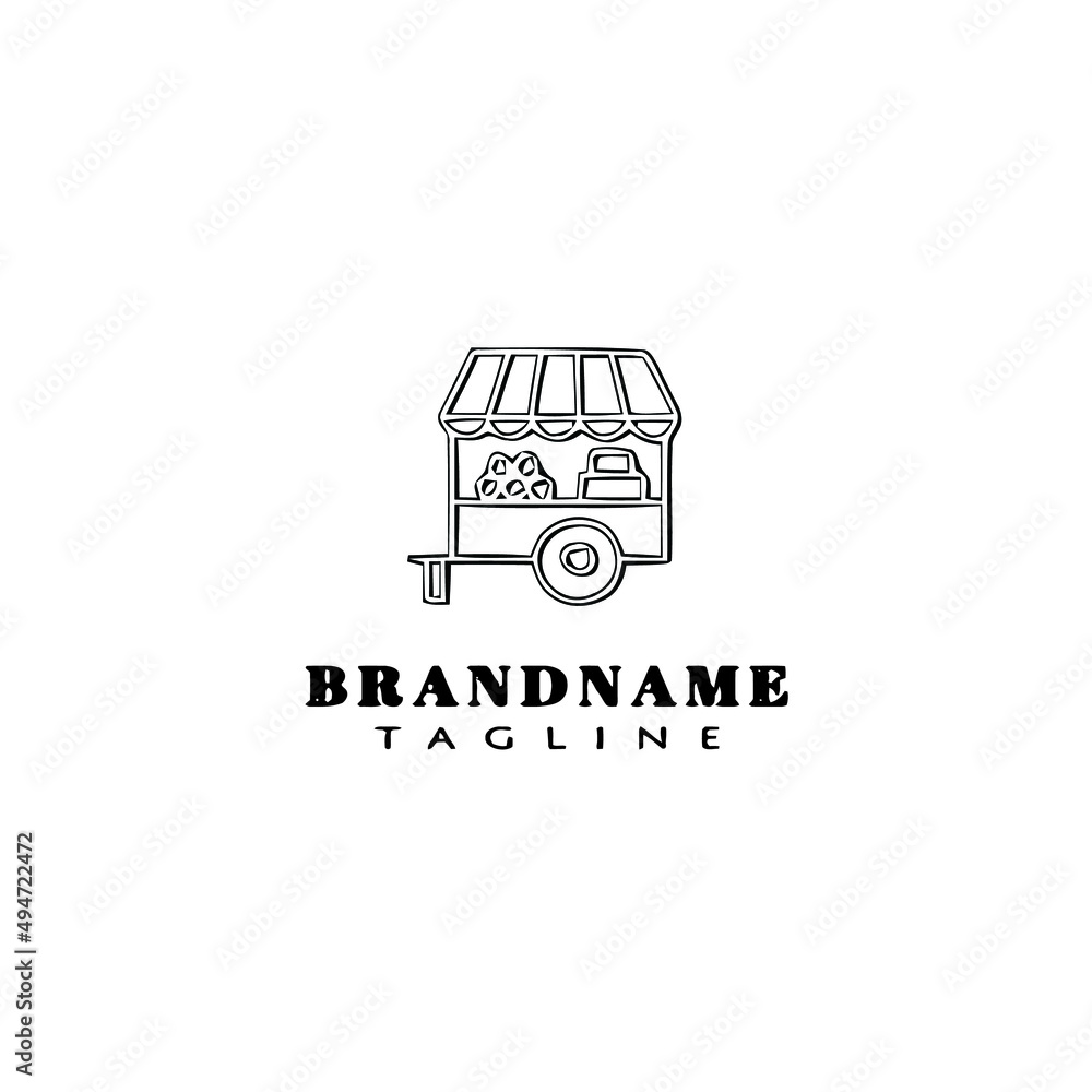 food cart logo cartoon icon design template black isolated vector Stock ...