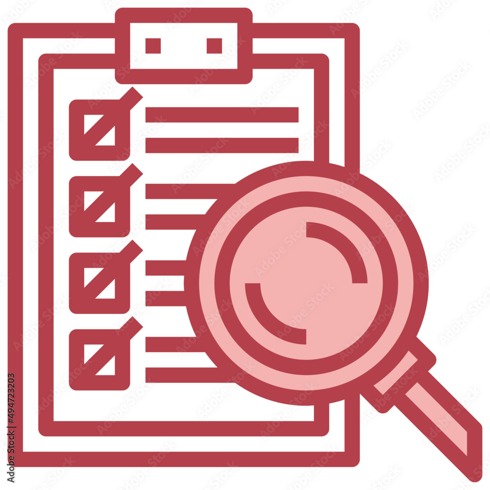 CHECK LIST red line icon,linear,outline,graphic,illustration Stock ...