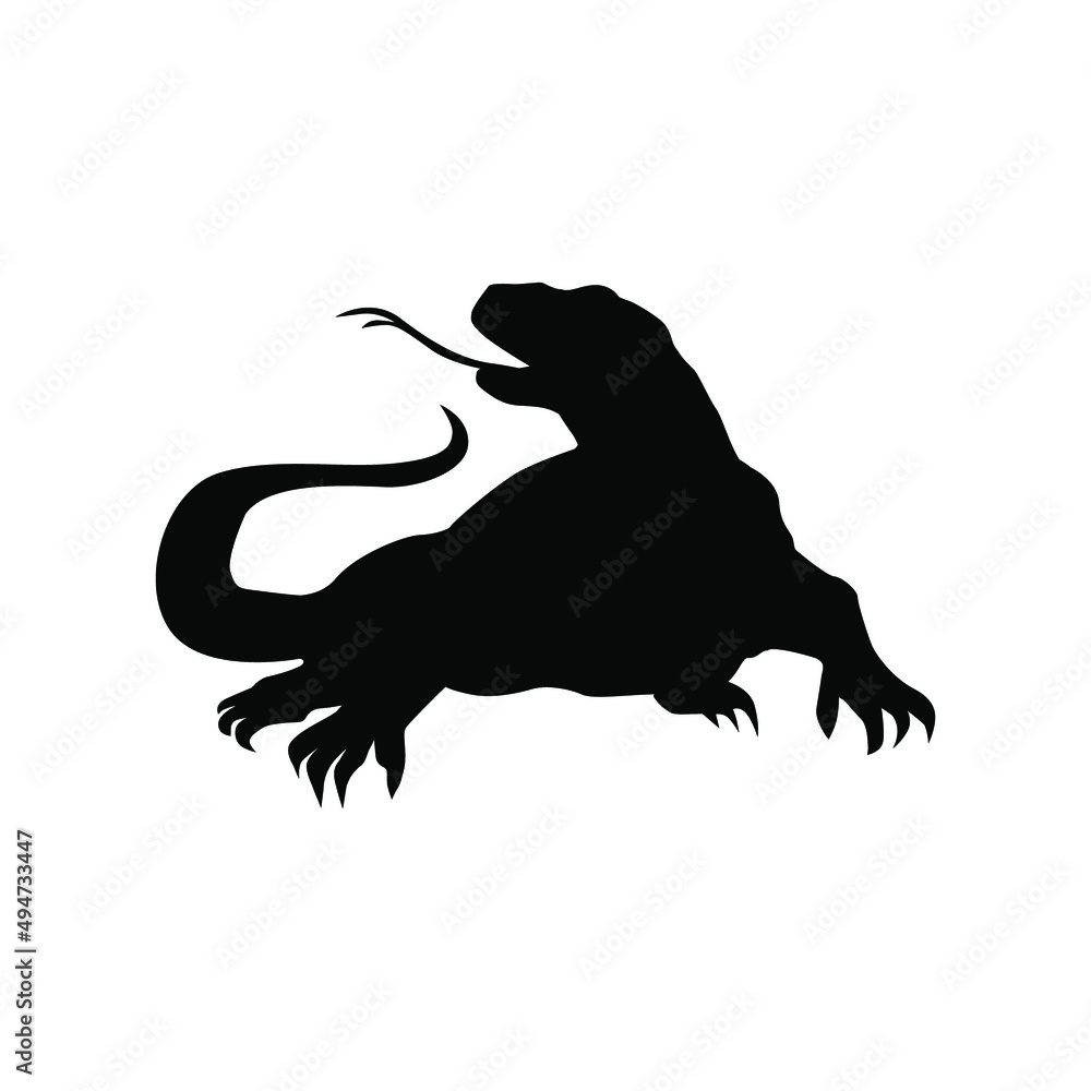 Vector Illustration of komodo dragon reptile with simple and classic ...