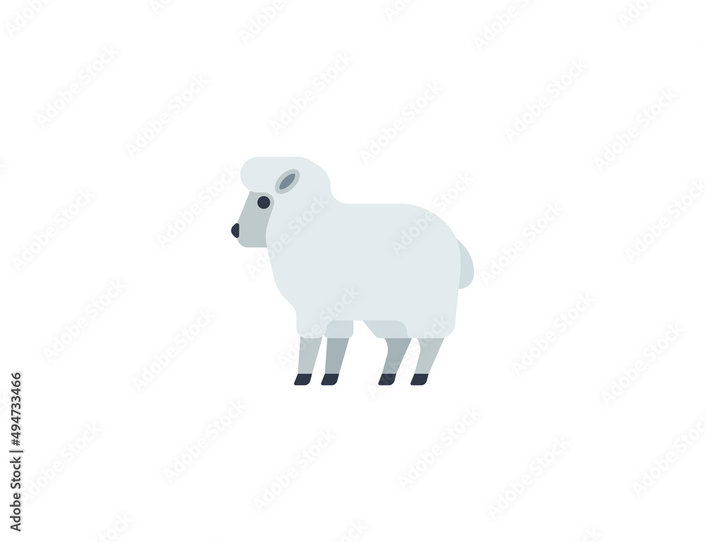 Ewe vector flat emoticon. Isolated Sheep emoji illustration. Ewe icon ...