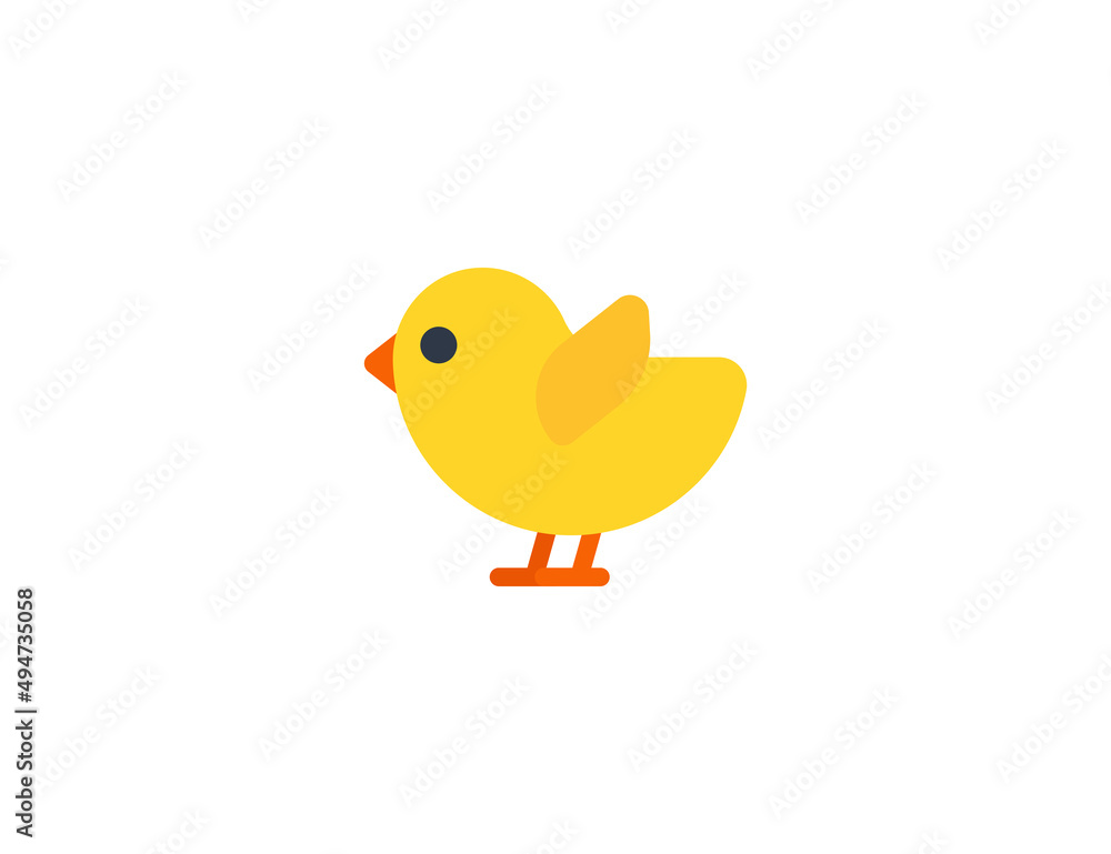 Baby chick side view vector flat emoticon. Isolated Baby chick emoji ...
