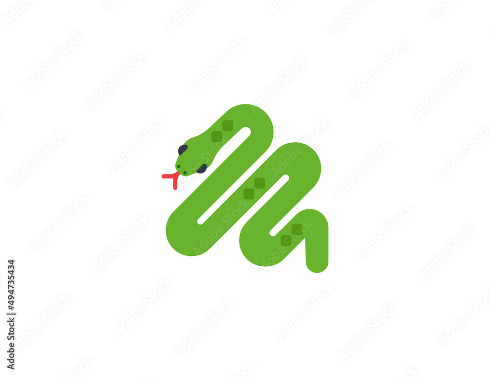 Snake vector flat emoticon. Isolated Snake emoji illustration. Snake ...