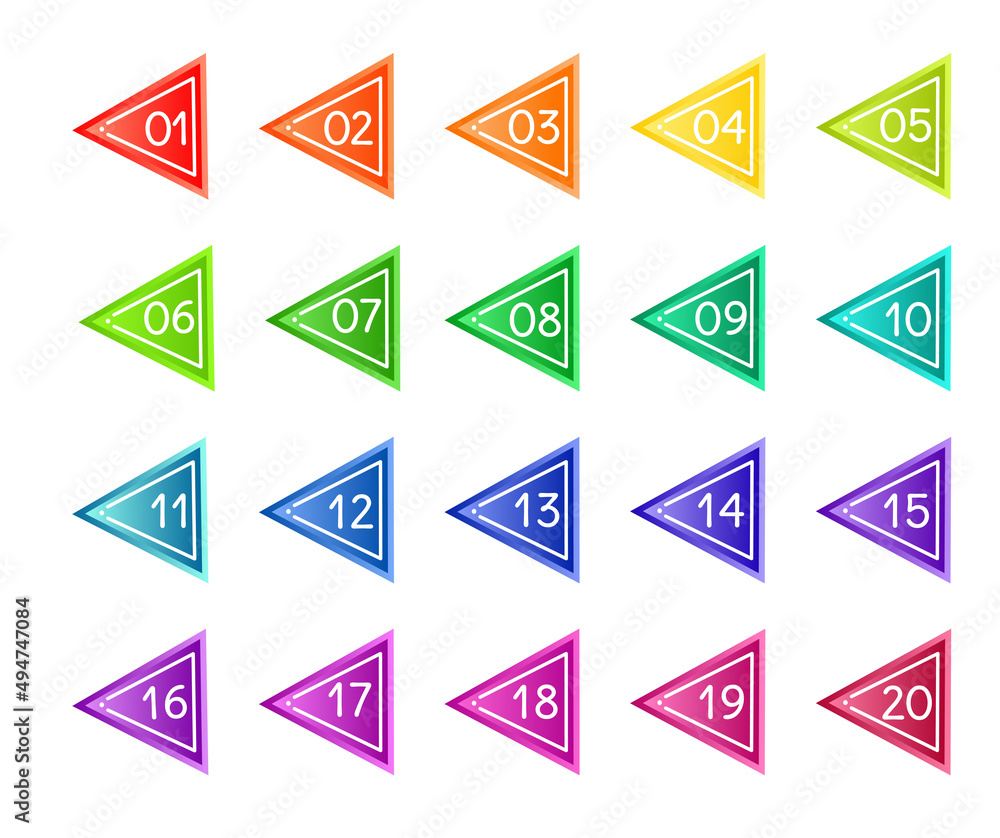 Bullet Numbers Infographic Buttons And Points Icon With Numbers From