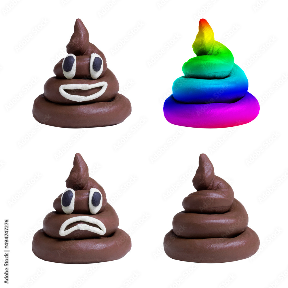 Set of poop emojis isolated on white background Stock Photo | Adobe Stock