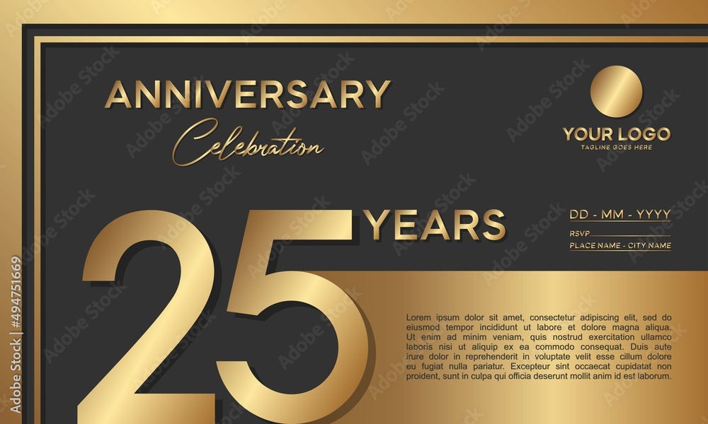 25th anniversary logotype. Golden anniversary celebration template ...