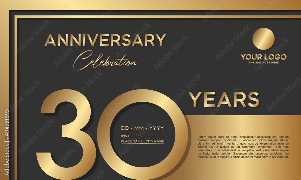 30th anniversary logotype. Golden anniversary celebration template ...