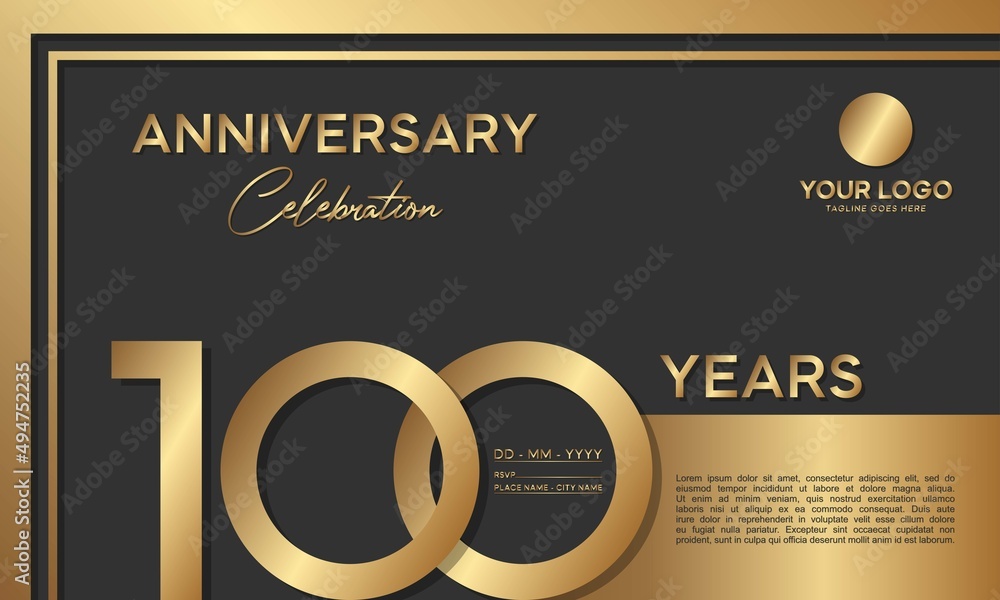 100th anniversary logotype. Golden anniversary celebration template ...