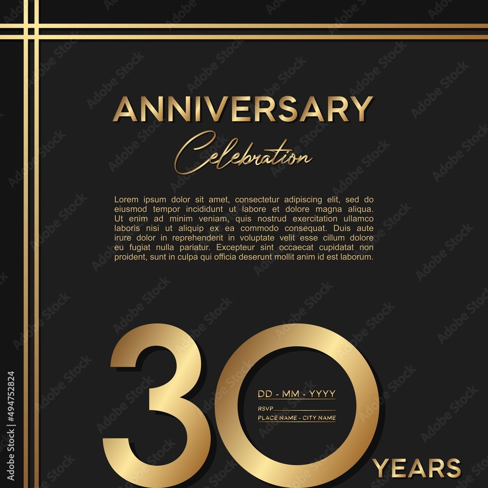 30th anniversary logotype. Golden anniversary celebration template ...