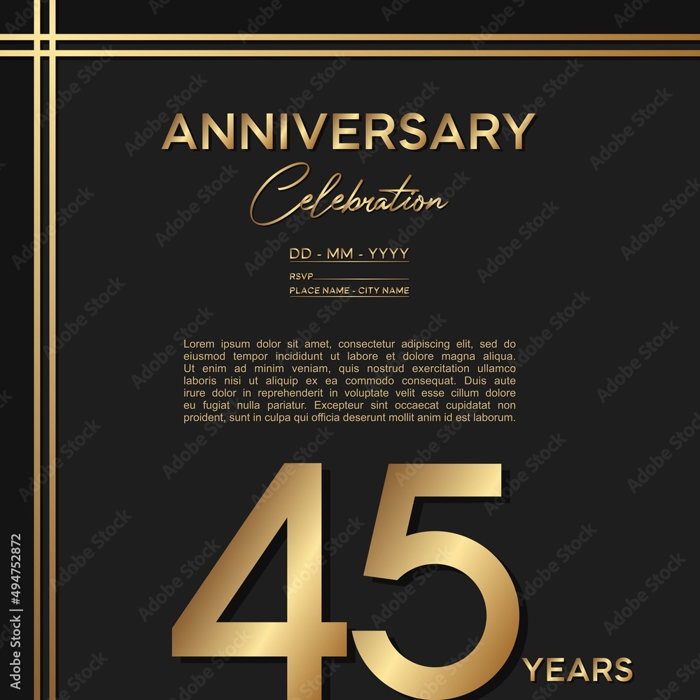 45th anniversary logotype. Golden anniversary celebration template ...