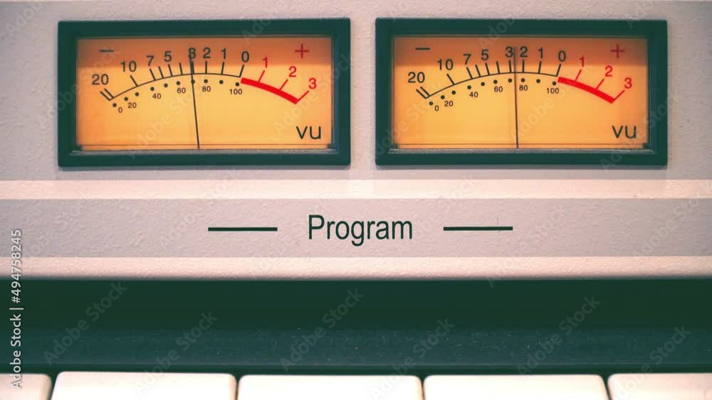 Radio Station - VU Audio Meters Retro analog VU meter scale Stock 비디오 ...