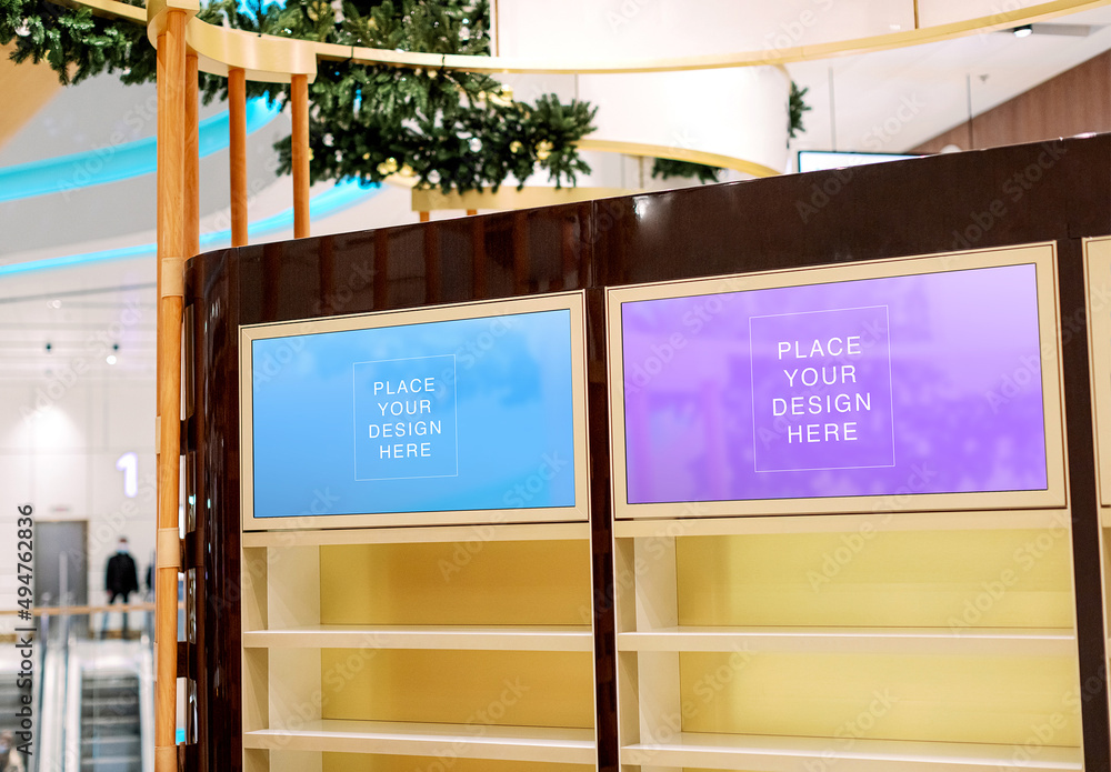 Advertisement Stand Store Banner Promotion Mock-Up Stock Template ...