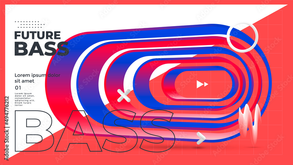 Future bass Electro music poster design. Club party flyer. Sound ...