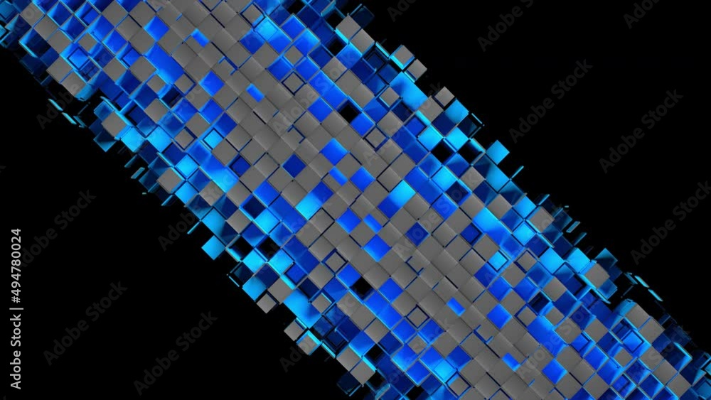 Blue square cells form diagonal abstract carbon doors that closes the ...