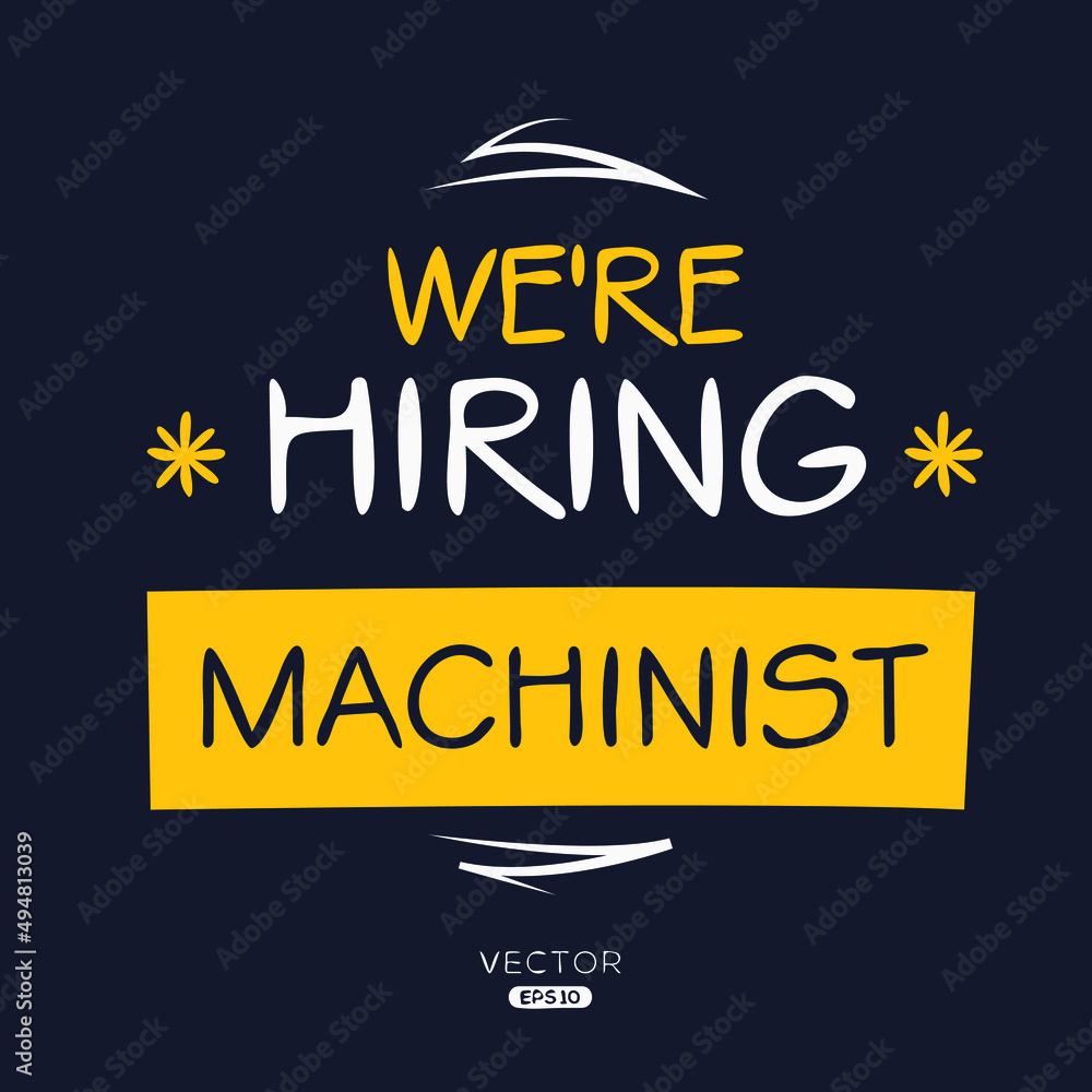 We are hiring Machinist, vector illustration. Stock Vector | Adobe Stock