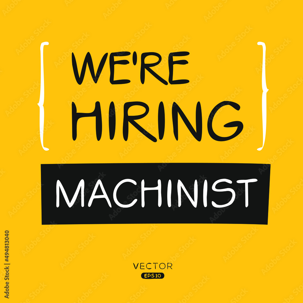 We are hiring Machinist, vector illustration. Stock Vector | Adobe Stock