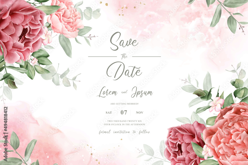 Realistic Watercolor Floral Background Design with Hand Drawn Flower ...