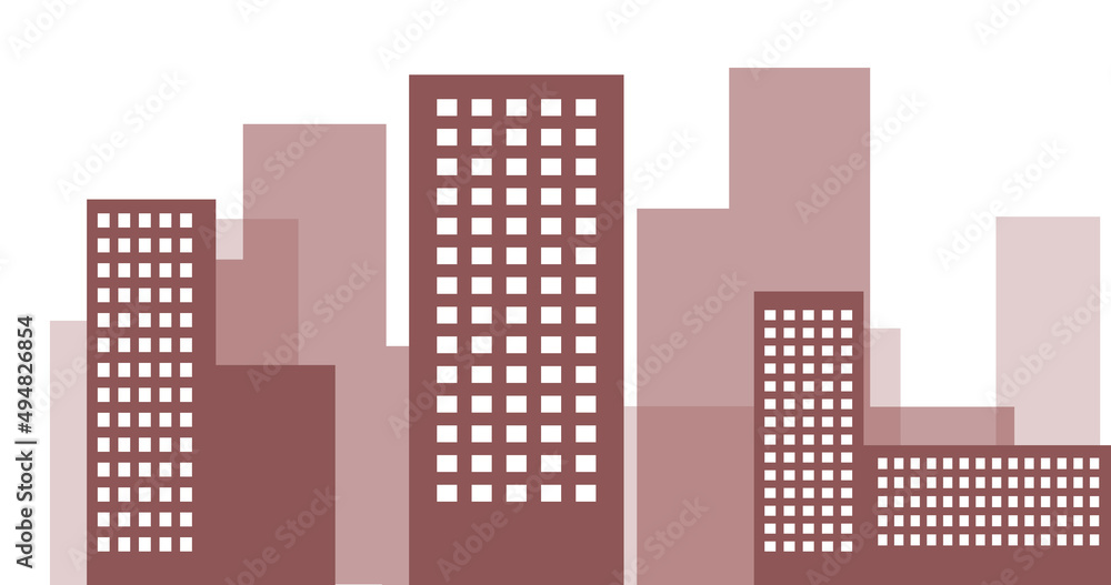 Dark illustration of 2d city. Beautiful 2d landscape Stock Illustration ...