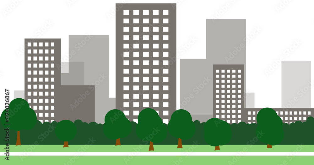 Cartoon park illustration. Beautiful 2d background Stock Illustration ...