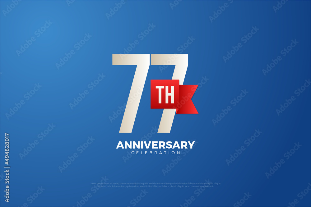 77th anniversary background with number illustration Stock Vector ...
