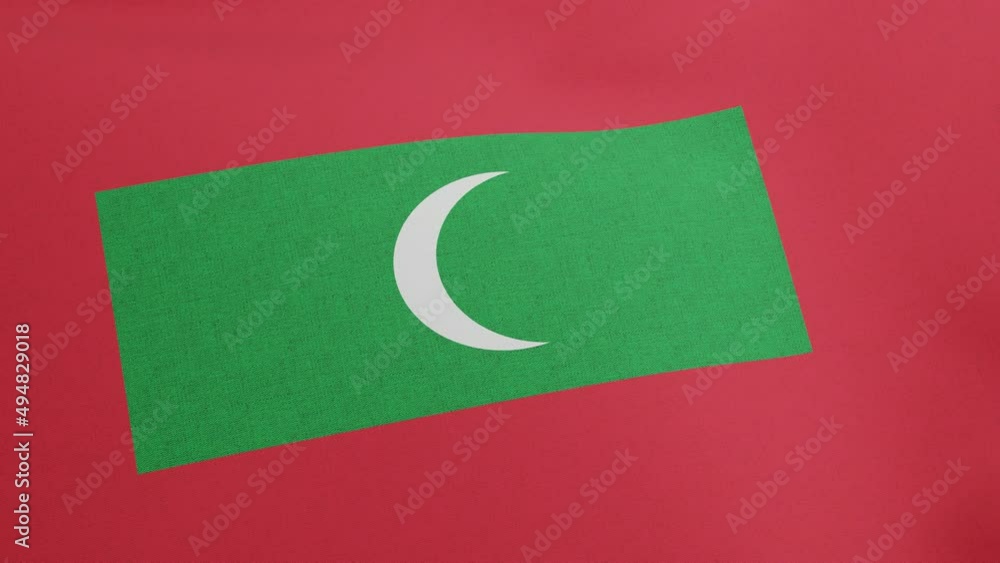 National Flag of the Maldives waving original size and colors 3D Render ...