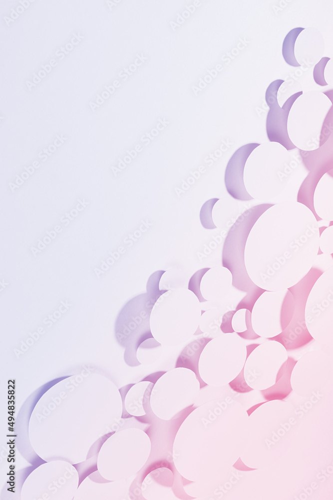 Gentle soft abstract stream of ovals in light trendy very peri, pink ...