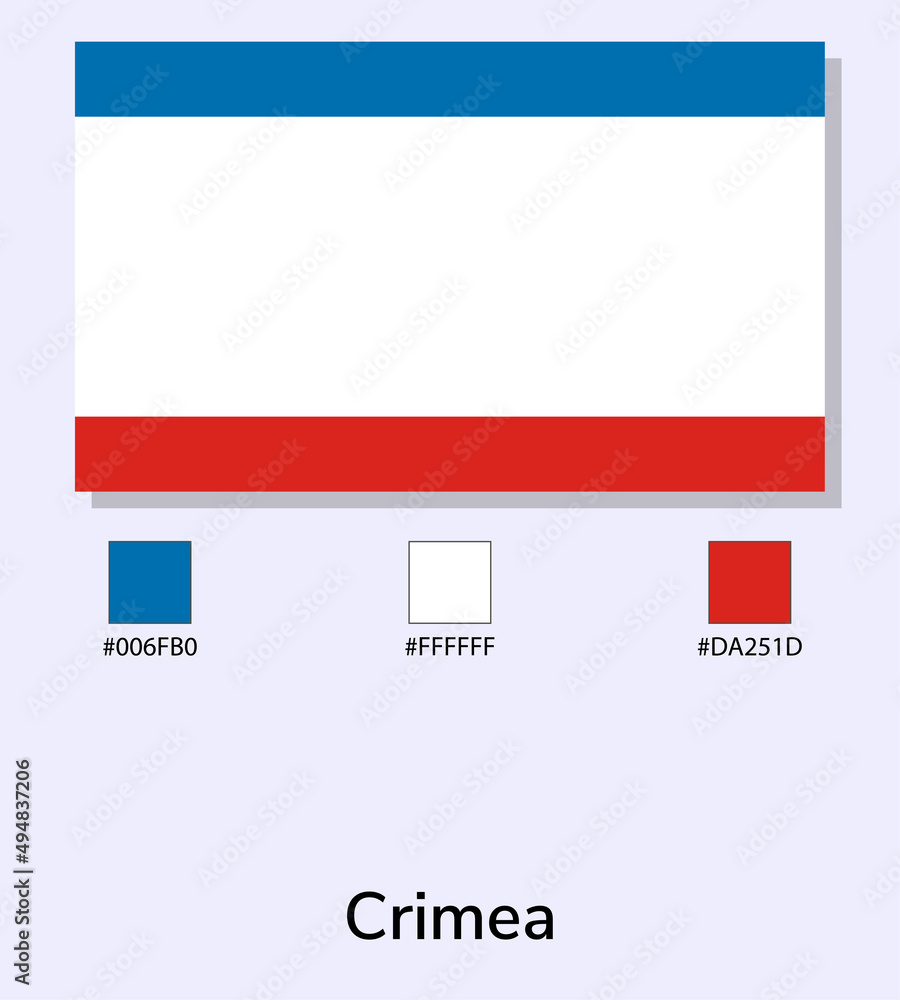 Vector Illustration of Crimea flag isolated on light blue background ...