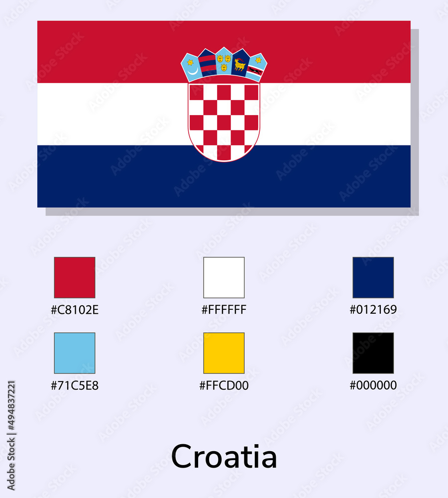 Vector Illustration of Croatia flag isolated on light blue background ...