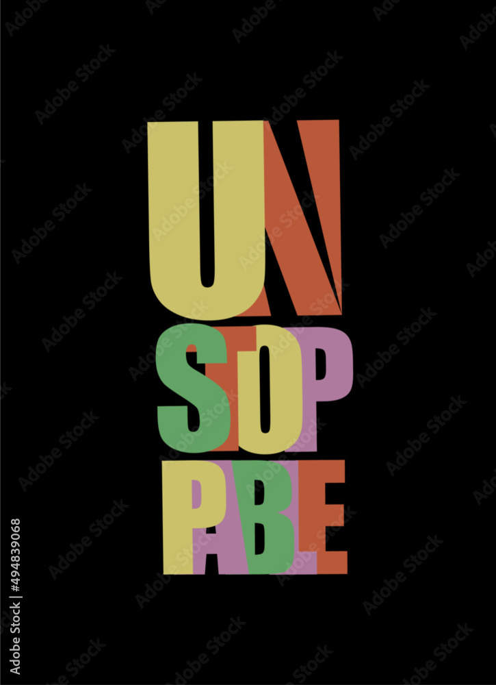 unstoppable vector text illustration, business quotes Stock Vector ...