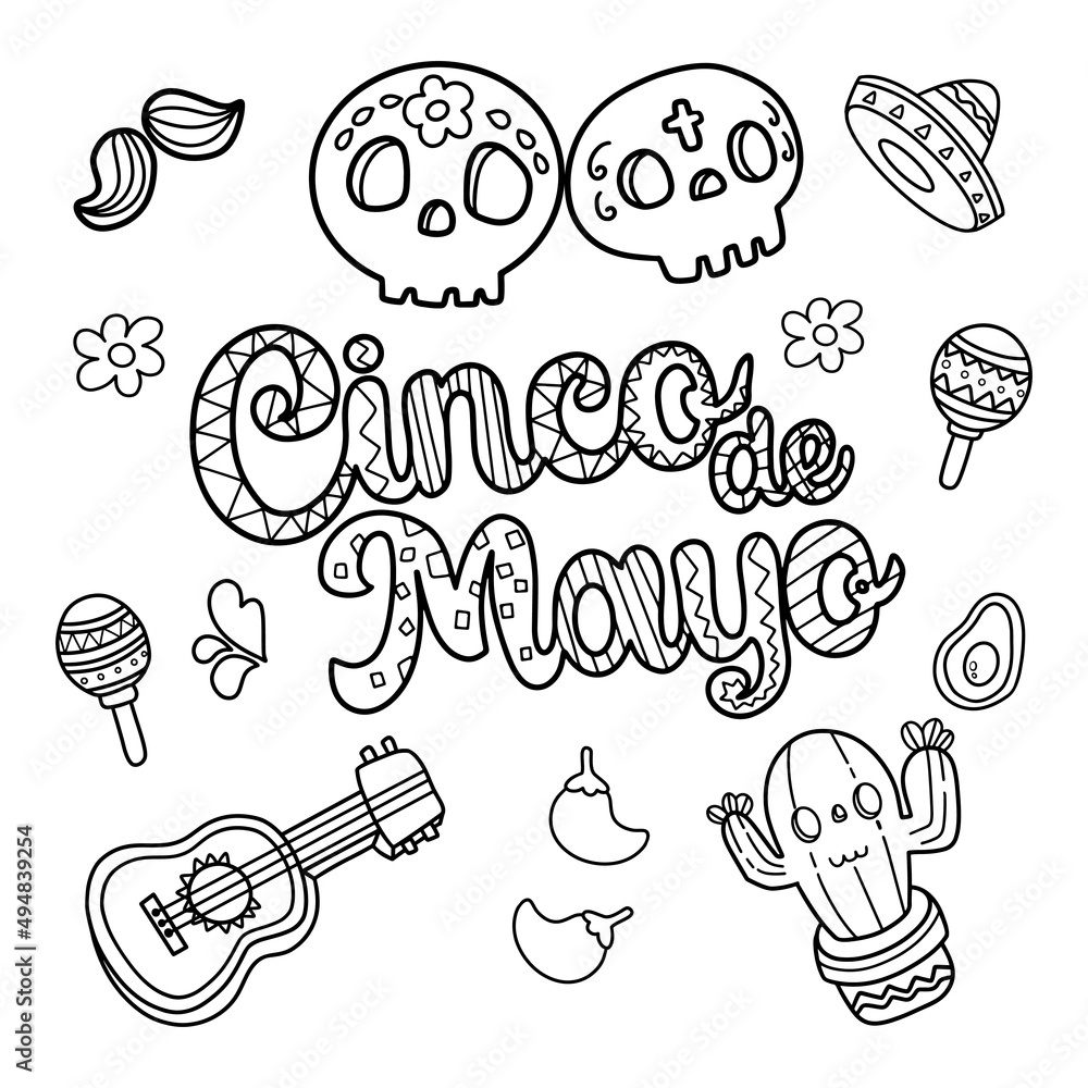 Cinco De Mayo Clip Art Black And White