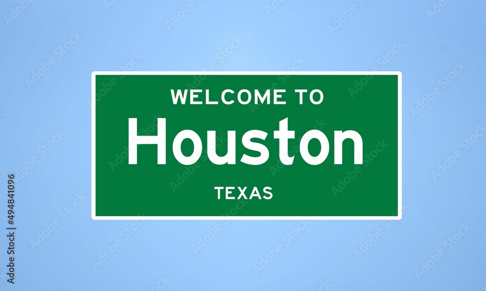 Houston, Texas city limit sign. Town sign from the USA. Stock ...