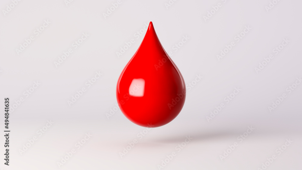 pharma red drop or blood drop isolated on white background. Symbol or ...