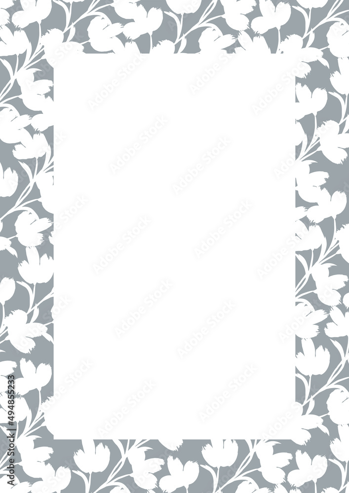 Flower frame border size a4, format a4. Floral pattern. Cute floral ...