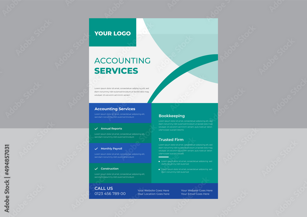 Bookkeeping Flyer Template, Accounting and Bookkeeping Flyer Design ...