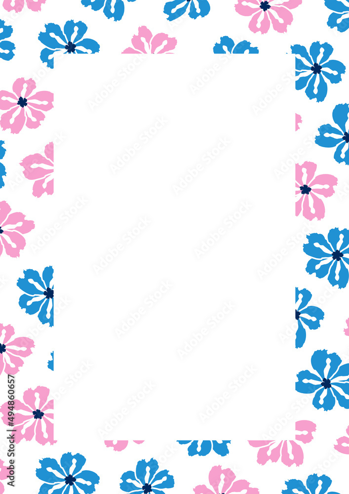 Flower frame border size a4, format a4. Floral pattern. Cute floral ...